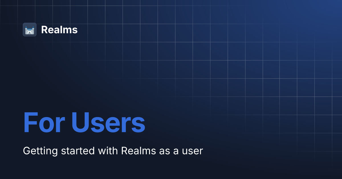 For Users | Realms