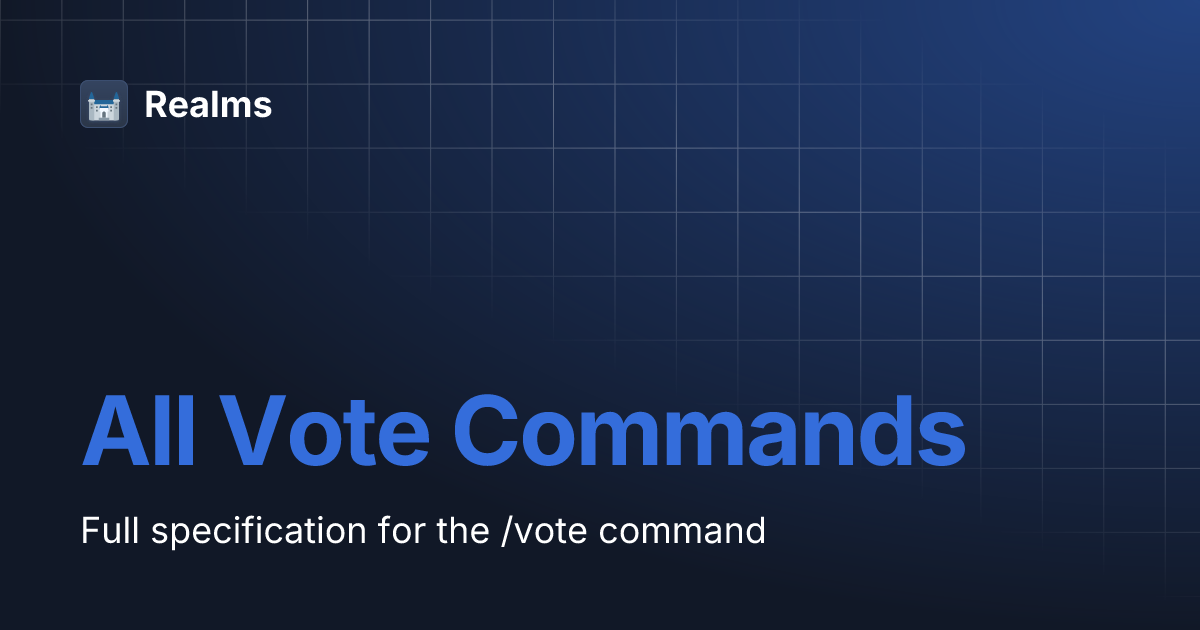 All Vote Commands | Realms